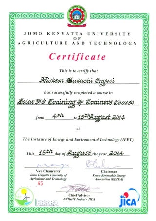 SOLAR TRAINING CERTIFICATE | PDF