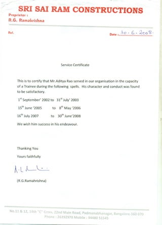 Sai Ram Work Ex | PDF