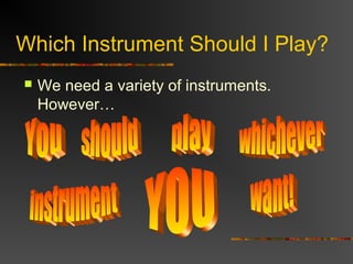 Beginning Band Instrument Selection | PPT