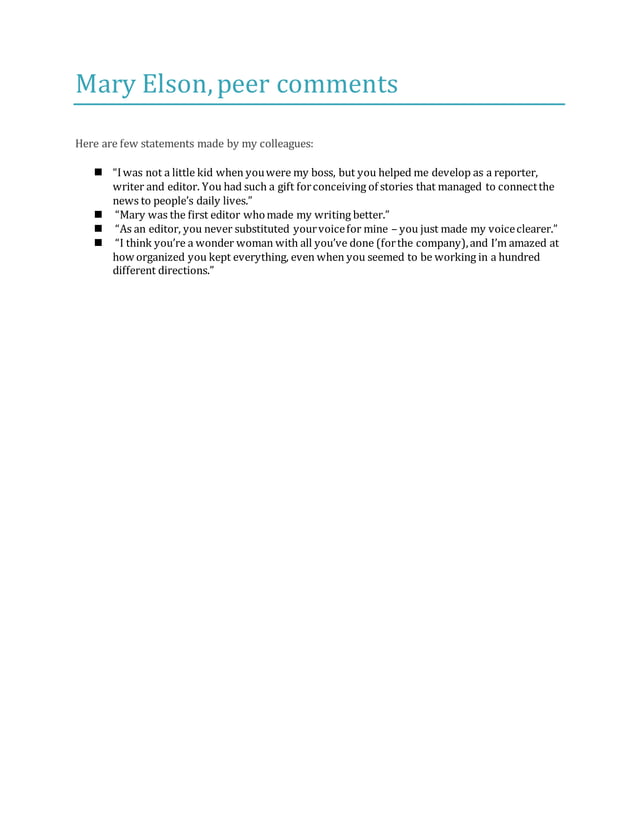 Comments from peers | DOCX