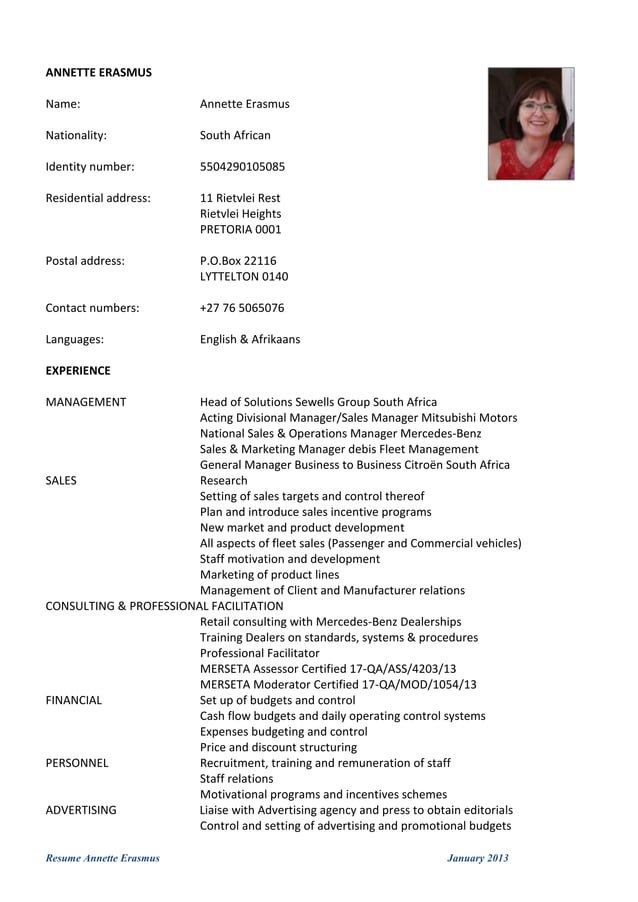 Resume A Erasmus Dec 2014 | PDF