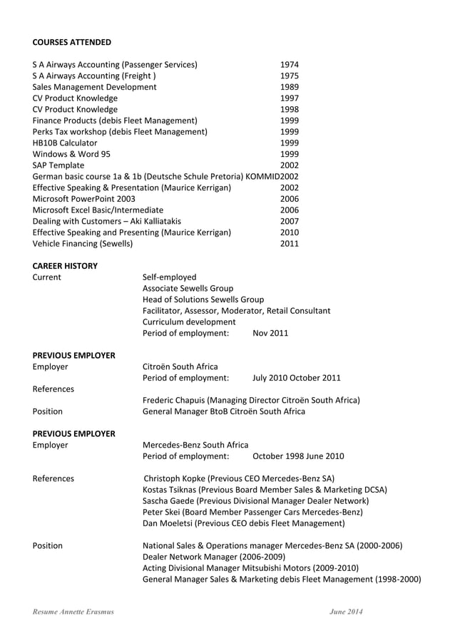 Resume A Erasmus Dec 2014 | PDF