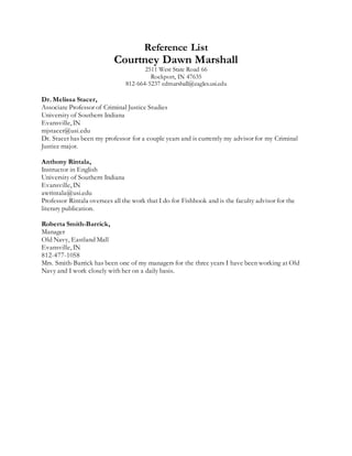 Courtney Marshall Resume 2017 | PDF