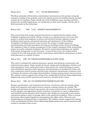 Power Engineering Technology - Mechanical Course Outline | PDF