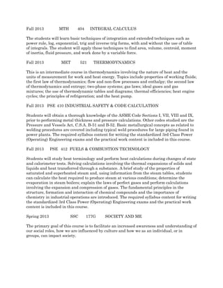 Power Engineering Technology - Mechanical Course Outline | PDF