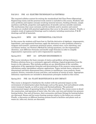 Power Engineering Technology - Mechanical Course Outline | PDF