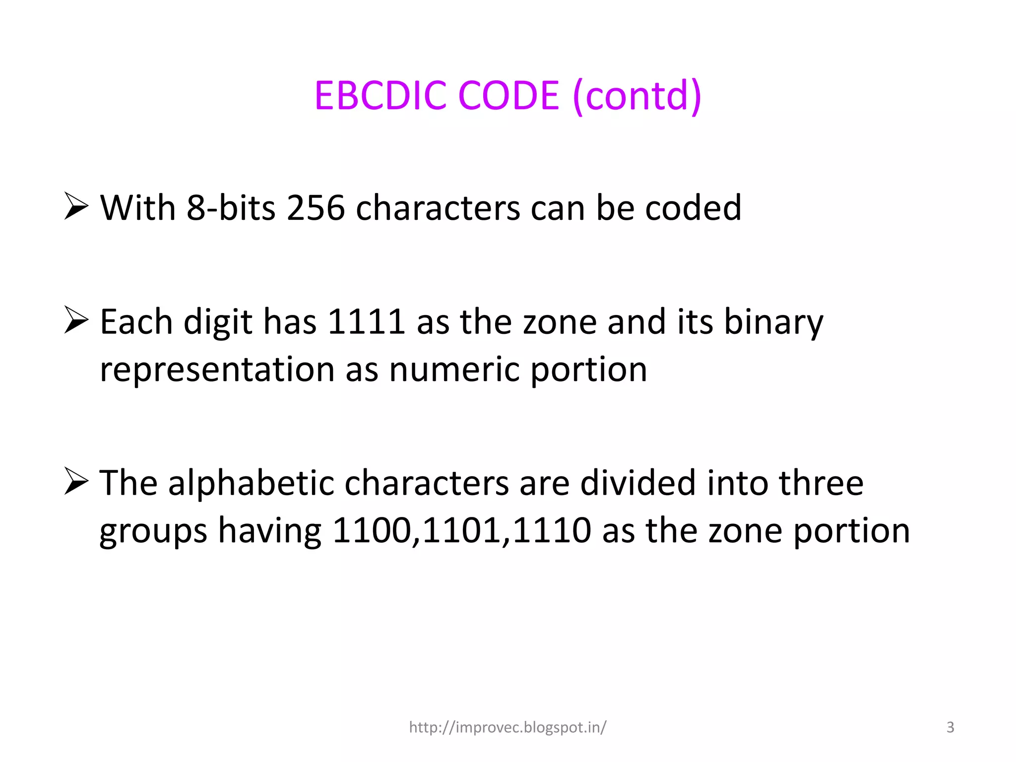 Ebcdic code 24 1 | PPTX