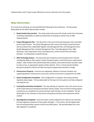 MGT2 - GenRays HRIS Project Charter | PDF