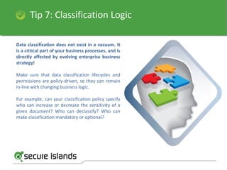 18 Tips for Data Classification - Data Sheet by Secure Islands | PPT