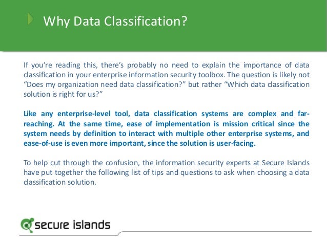 18 Tips for Data Classification - Data Sheet by Secure Islands