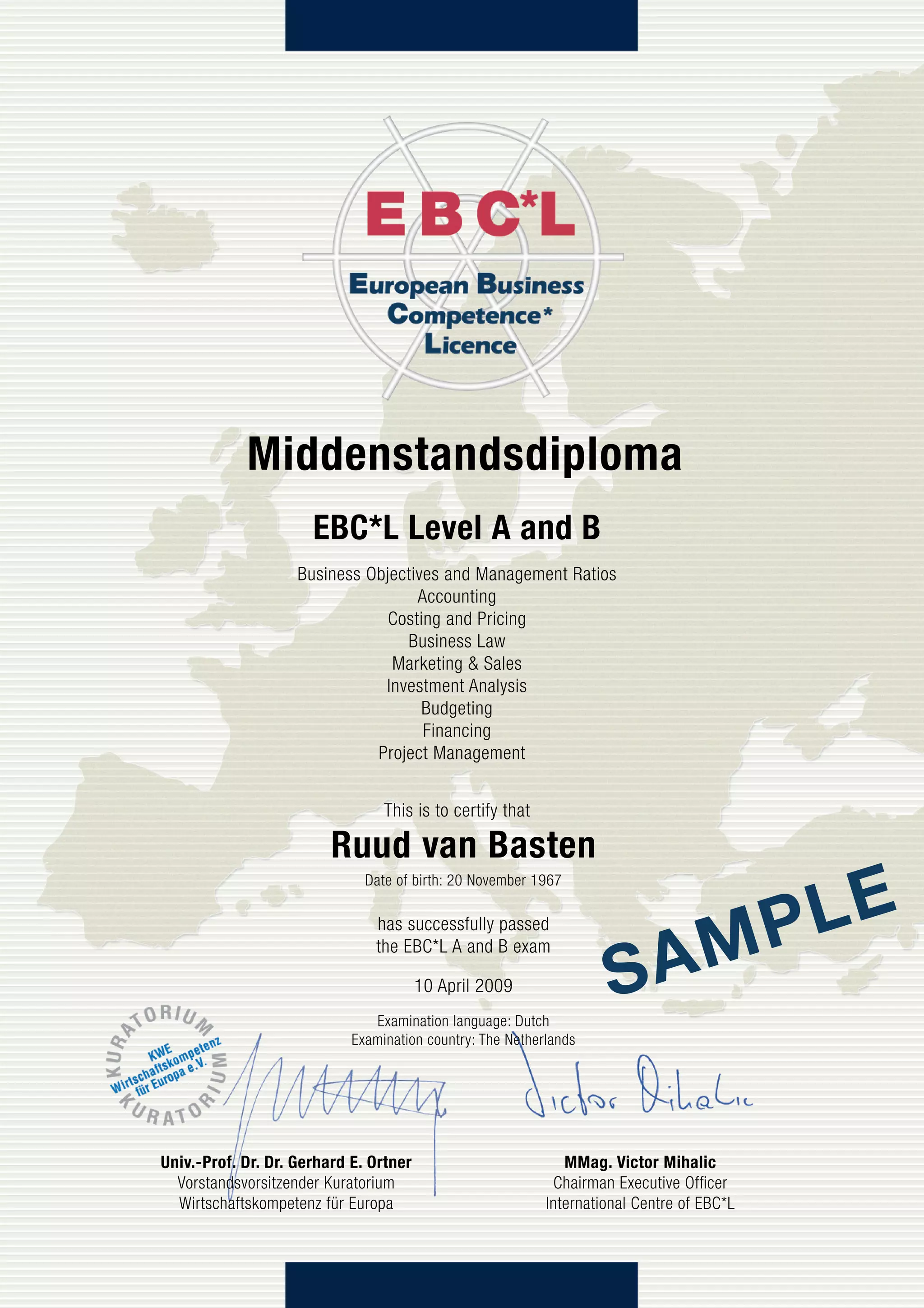 EBC*L Middenstandsdiploma | PDF