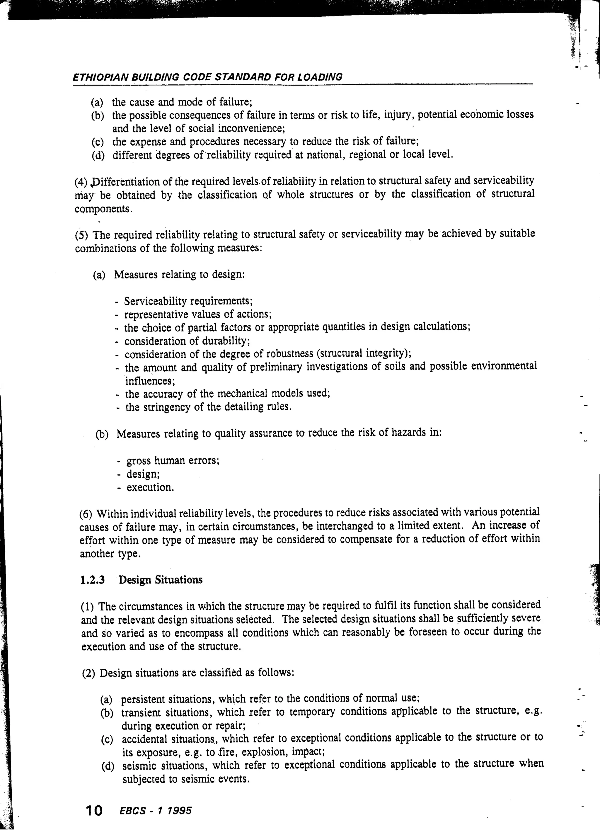 Ebcs 1 basis of design actions on structures | PDF