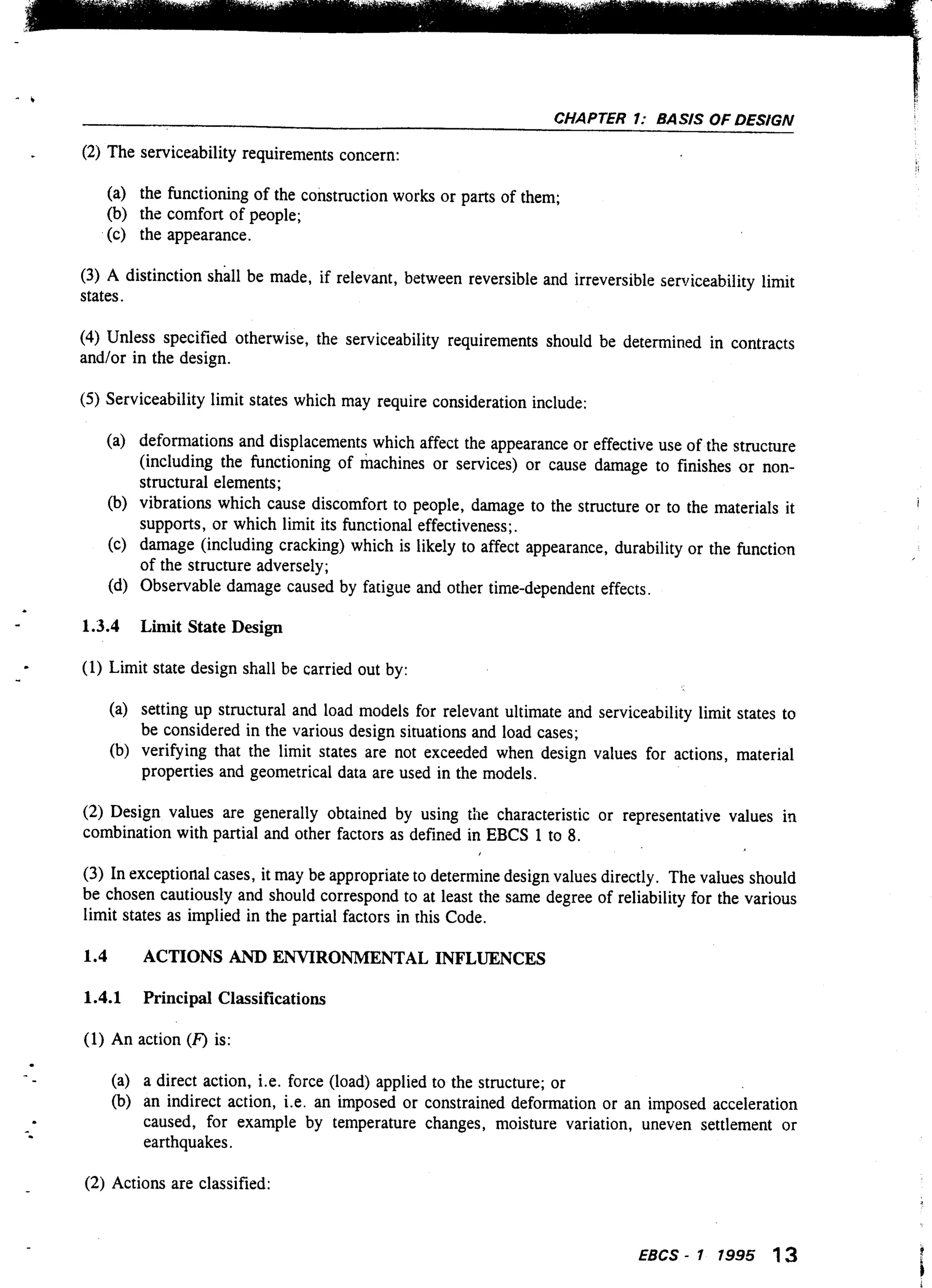 Ebcs 1 basis of design actions on structures | PDF