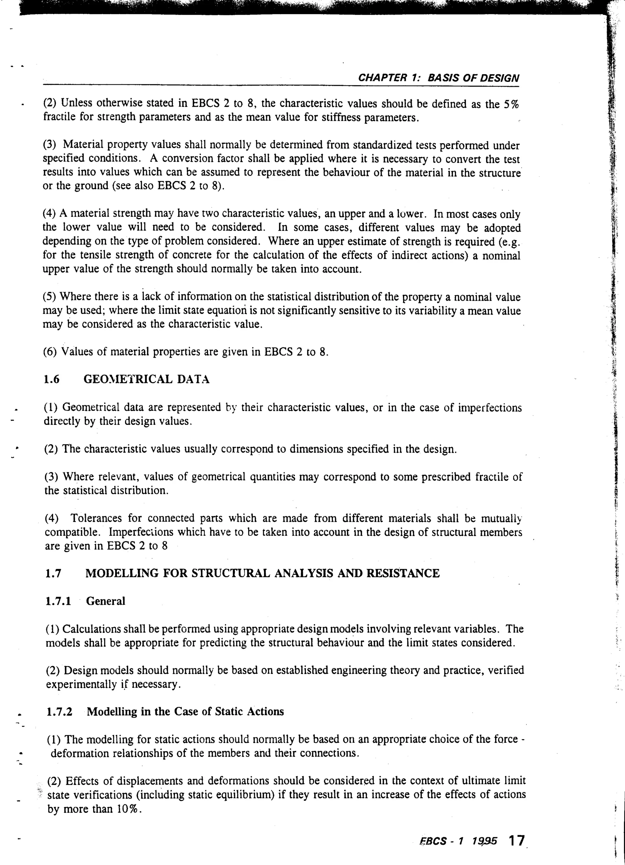 Ebcs 1 basis of design actions on structures | PDF