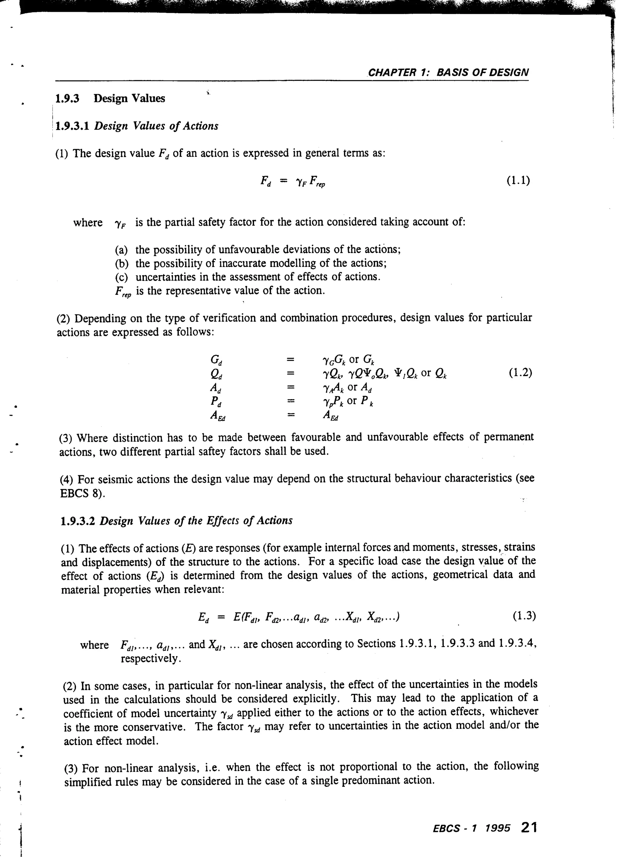 Ebcs 1 basis of design actions on structures | PDF