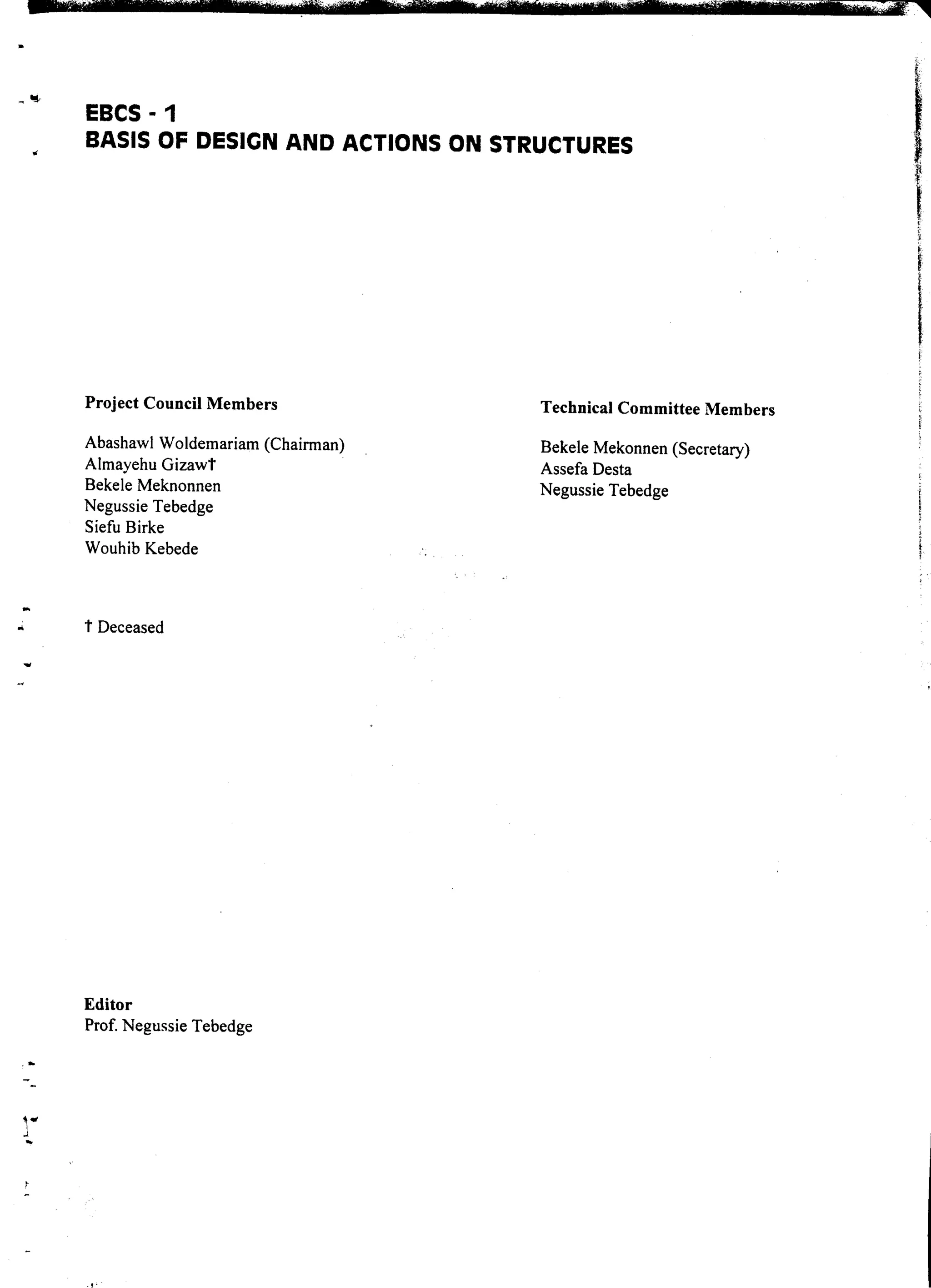 Ebcs 1 basis of design actions on structures | PDF