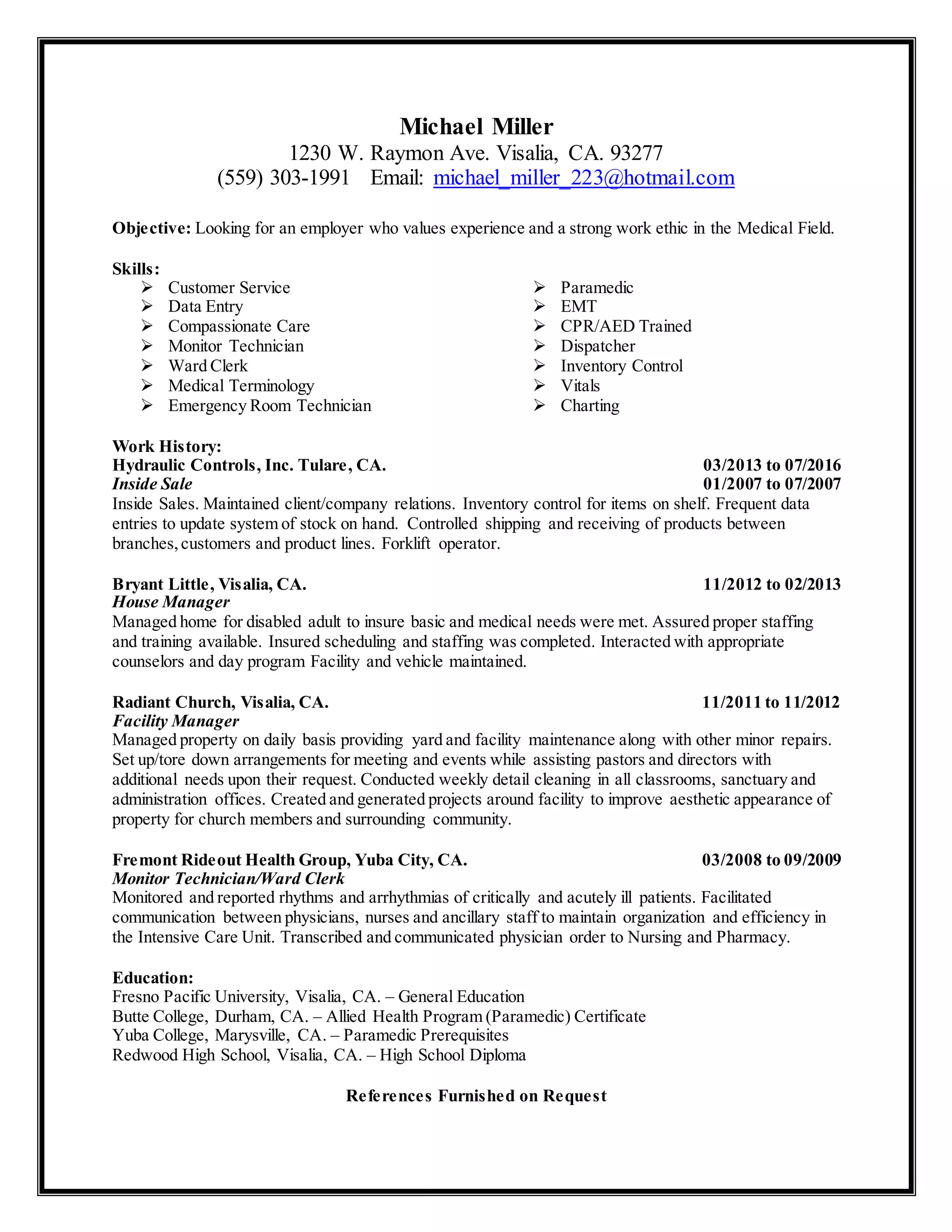 Michael Miller Resume EDD | DOCX