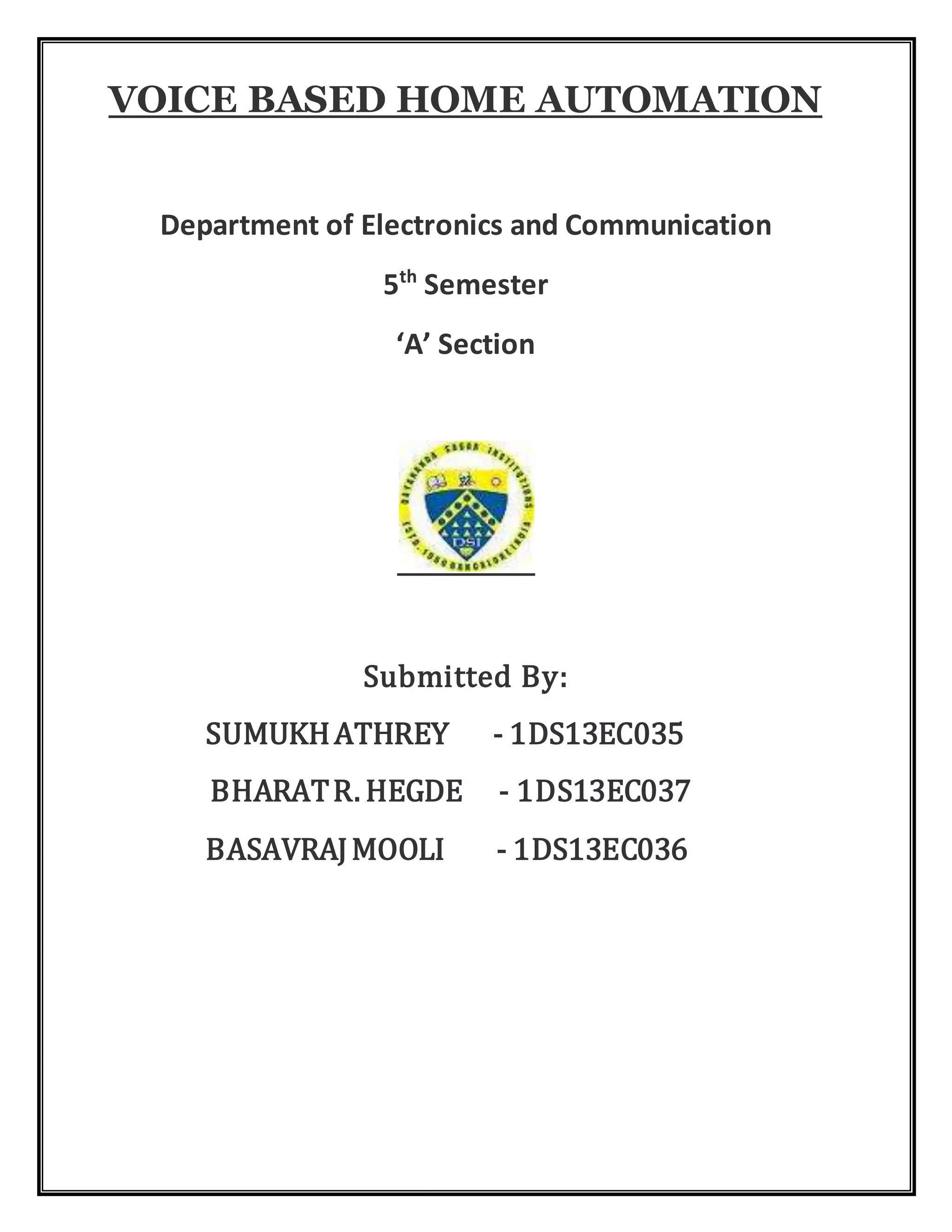 Voice Based Home Automation | DOCX | Home Appliances | Home & Garden