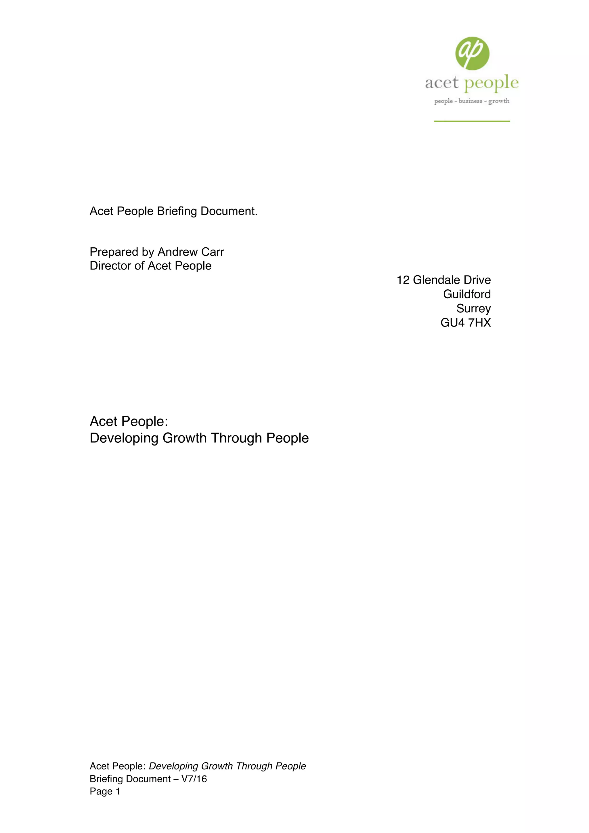 03. Acet People Briefing Document 2016 (V7) | PDF