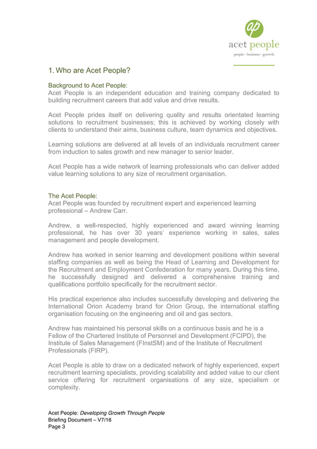 03. Acet People Briefing Document 2016 (V7) | PDF