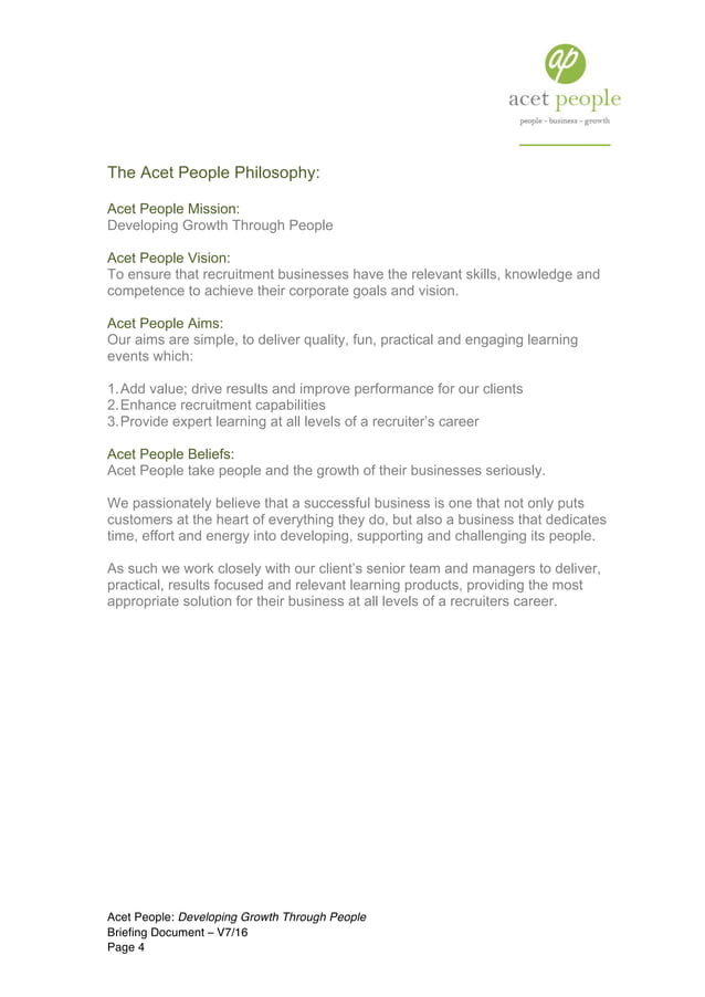 03. Acet People Briefing Document 2016 (V7) | PDF