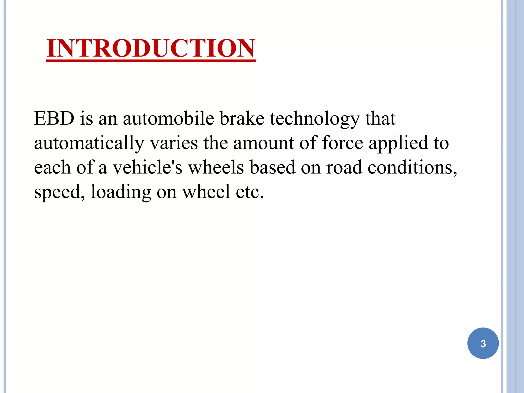 Electronic Brake force distribution (EBFD) | PPTX