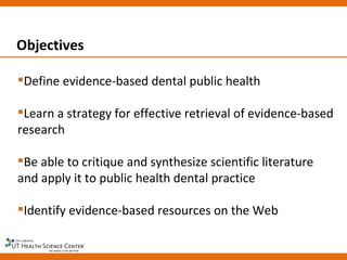 Module 2: Evidence-Based Dental Public Health | PPT