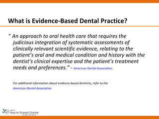 Module 2: Evidence-Based Dental Public Health | PPT