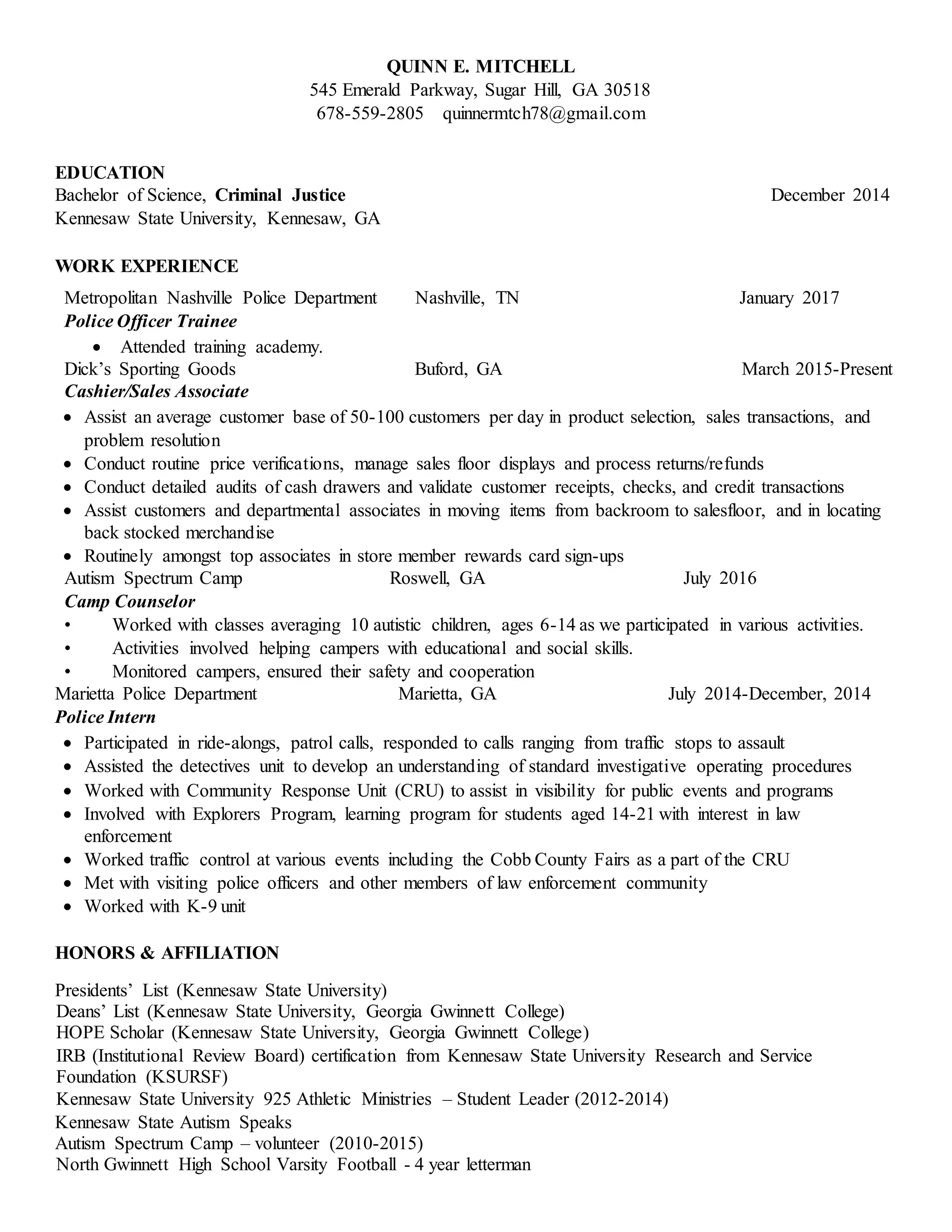 QUINNgeneralresume 5 | DOCX