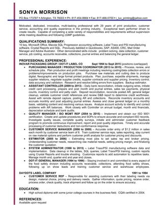 Sonya Morrison resume | PDF