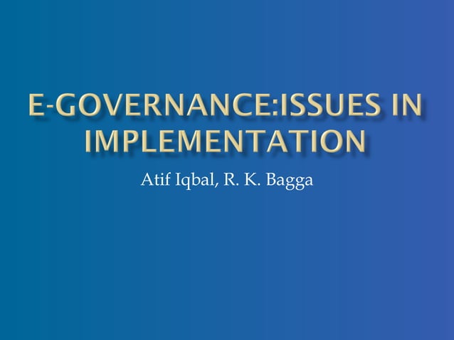 e-governance | PPT