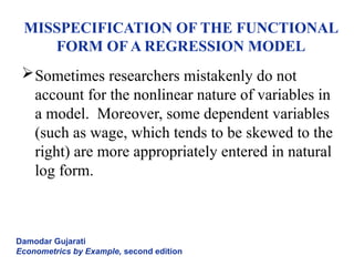 REGRESSION DIAGNOSTIC IV: MODEL SPECIFICATION ERRORS | PPT