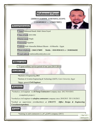 Mahmoud Fayed - Civil Engineer - Egypt (2) | PDF
