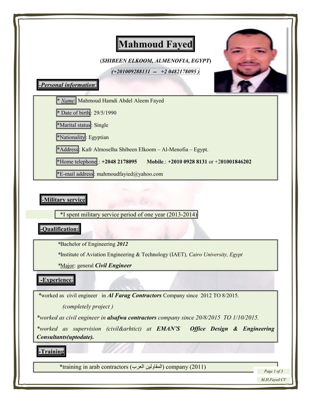 Mahmoud Fayed - Civil Engineer - Egypt (2) | PDF