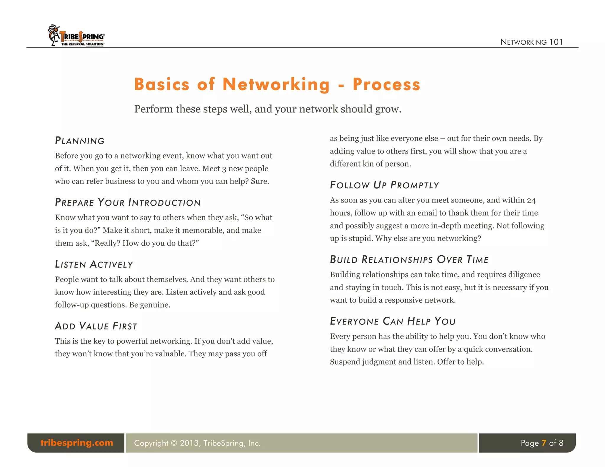 Professional Networking 101 | PDF