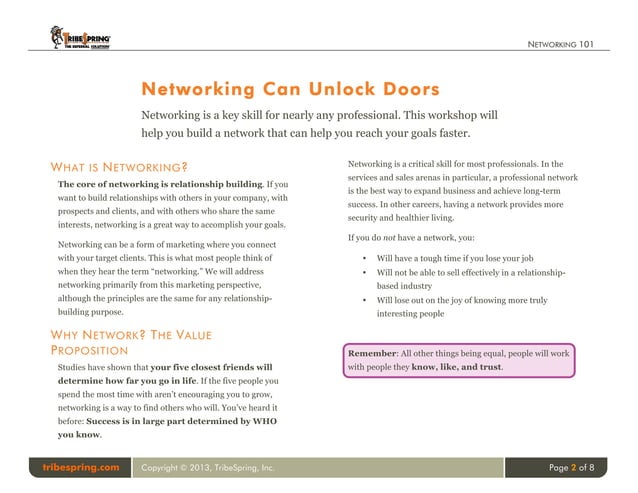 Professional Networking 101 | PDF