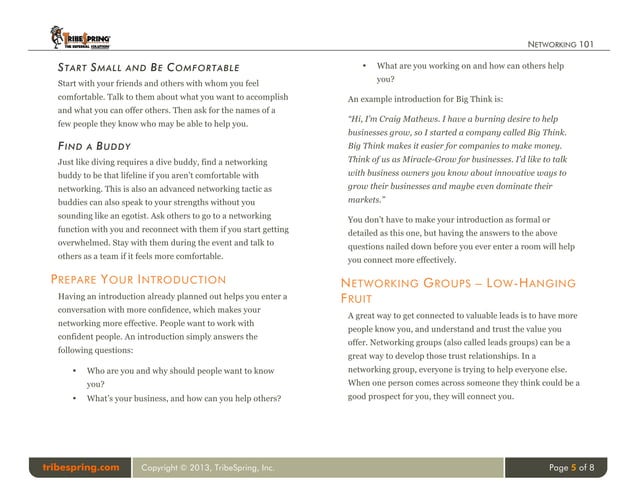 Professional Networking 101 | PDF