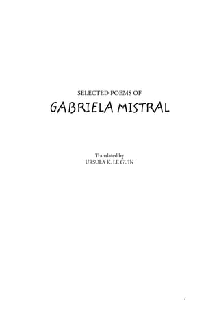 Gabriela mistral selected poems | PDF