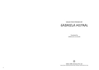 Gabriela mistral selected poems | PDF