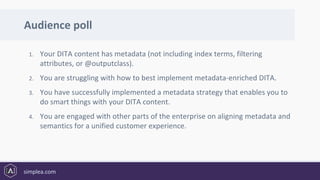 DITA and Metadata on an Enterprise Scale | PDF
