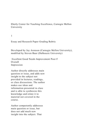 Eberly Center for Teaching Excellence, Carnegie Mellon Univers.docx