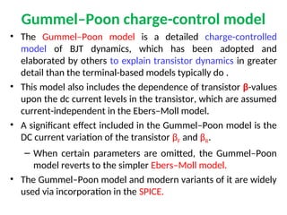 Eber model of a transistor and other models | PPT