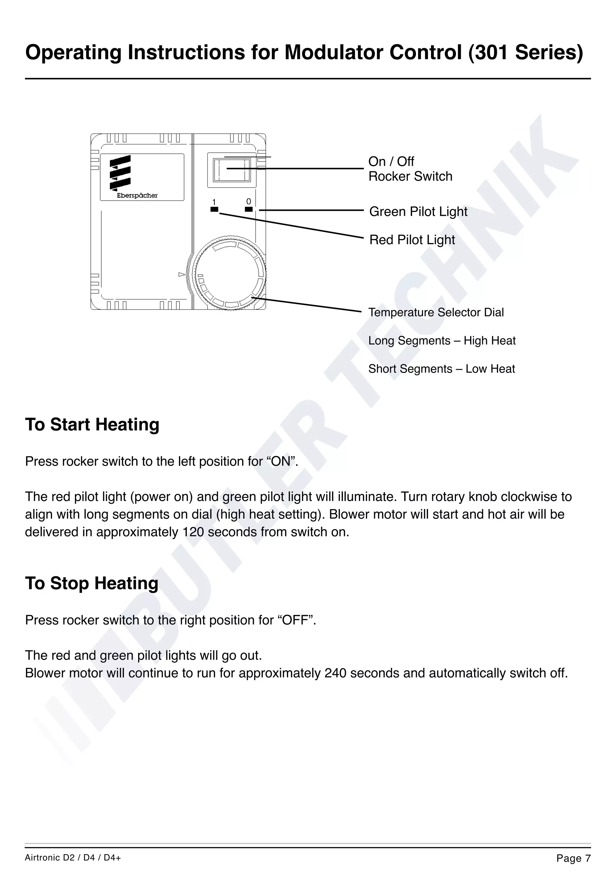 Eberspacher Airtronic D2 Instructions | PDF