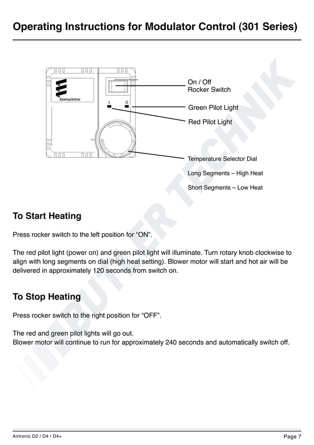 Eberspacher Airtronic D2 Instructions | PDF | Home Appliances | Home ...