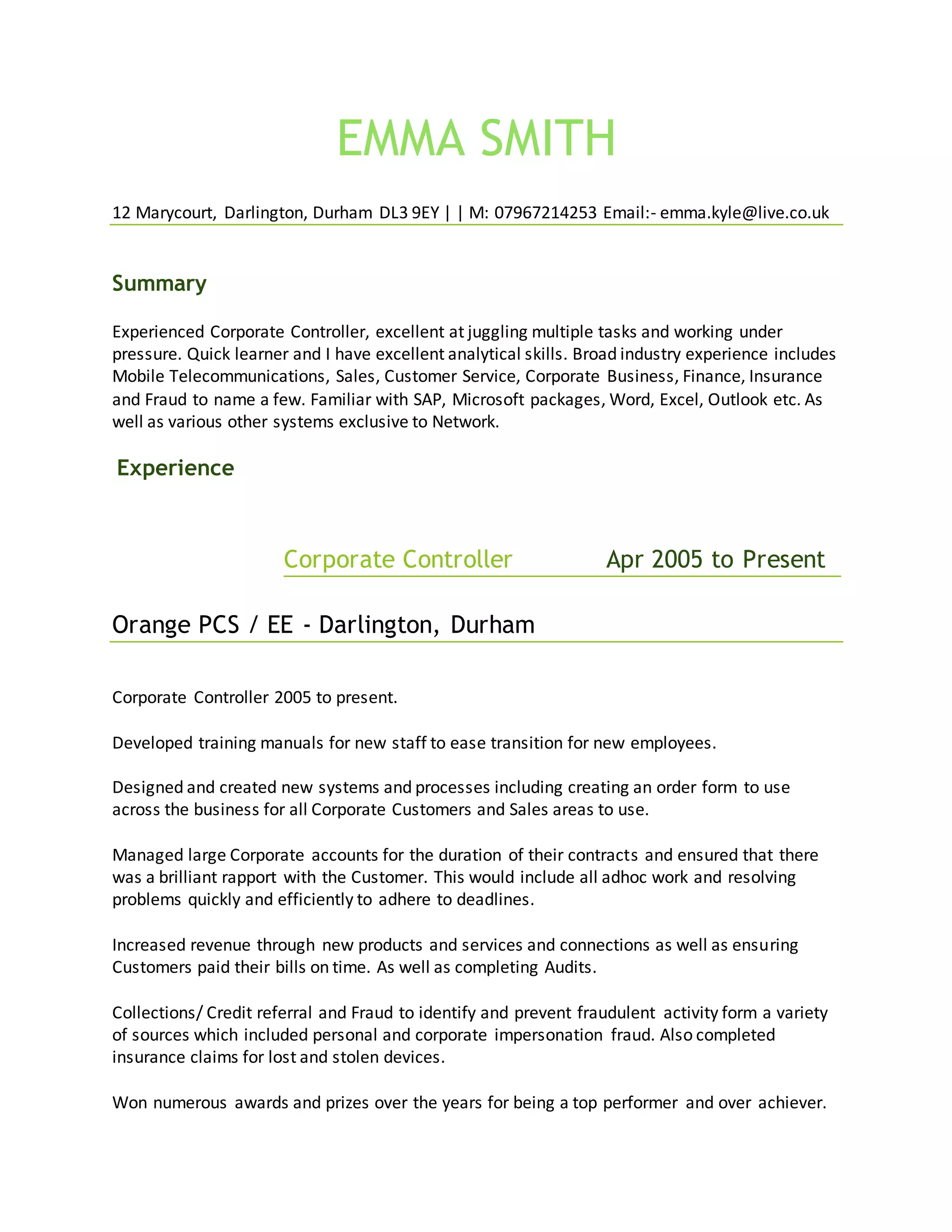 EMMA SMITH CV | DOCX