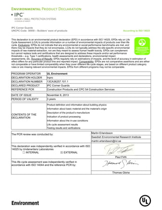 Inpro Corner Guard EPD | PDF