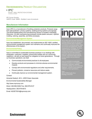 Inpro Corner Guard EPD | PDF