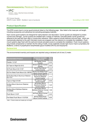 Inpro Corner Guard EPD | PDF | Business | Business and Finance