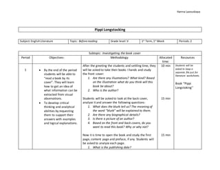 Pippi lesson Plan | DOCX