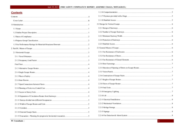 Fire Safety Compliance Report | DOCX | Civil Engineering Industry ...